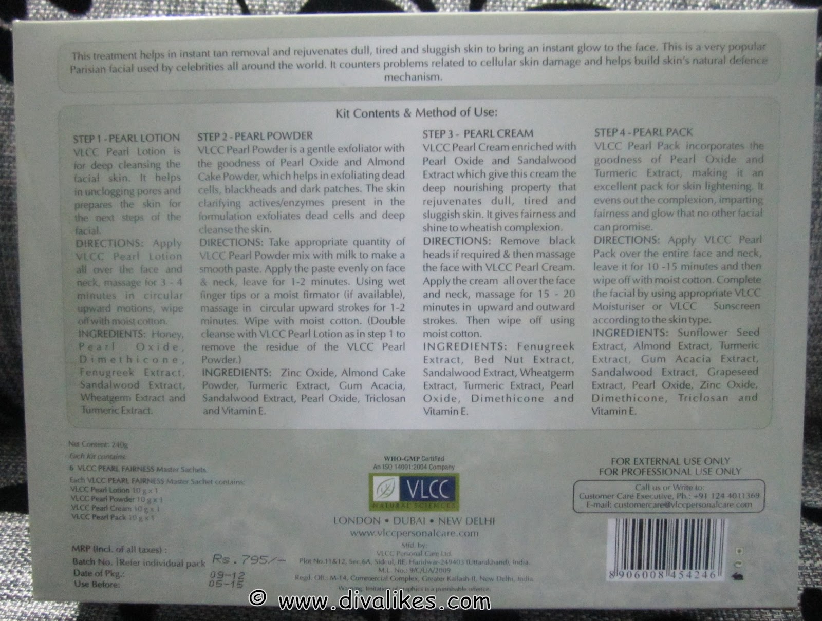 Vlcc Salon Price List - Beauty & Health