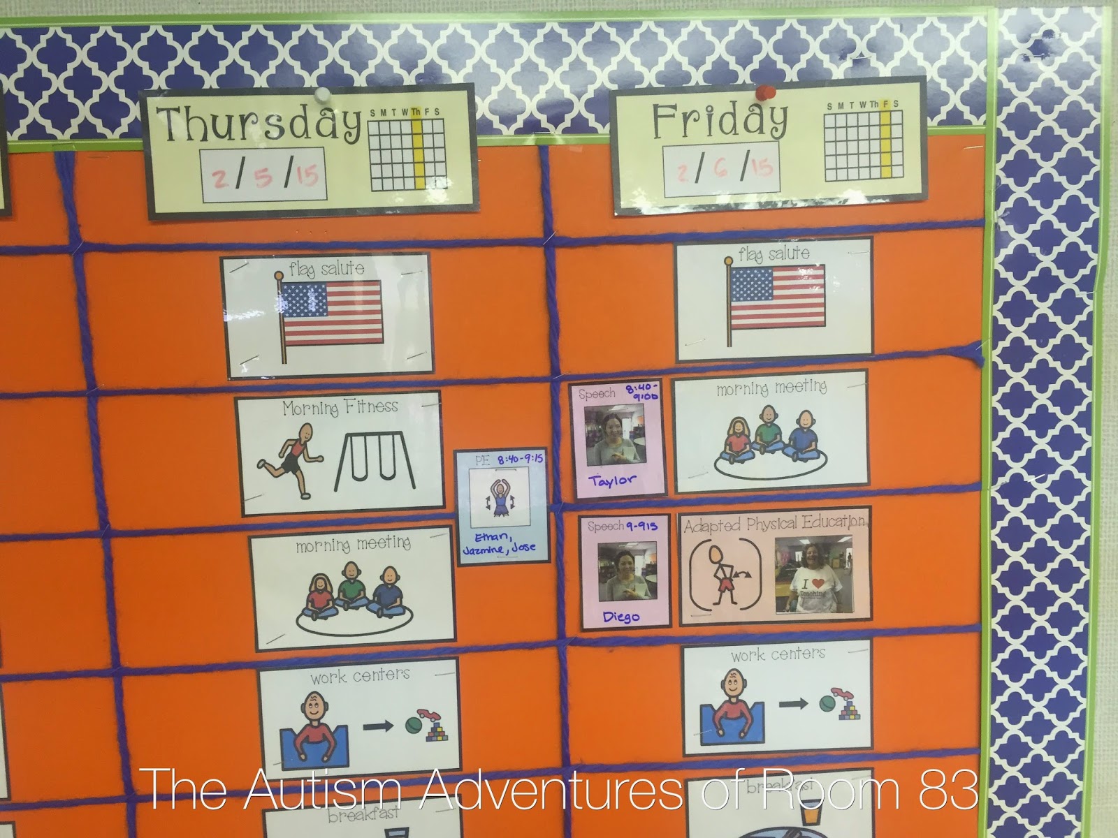 Weekly Visual Schedule- Bulletin Board Set - Autism Adventures