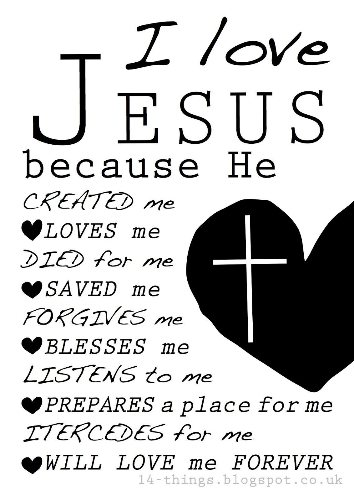 14 things: Bible Posters 3- I love Jesus