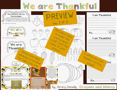 We are Thankful Cornucopia Craft - Crayons and Whimsy