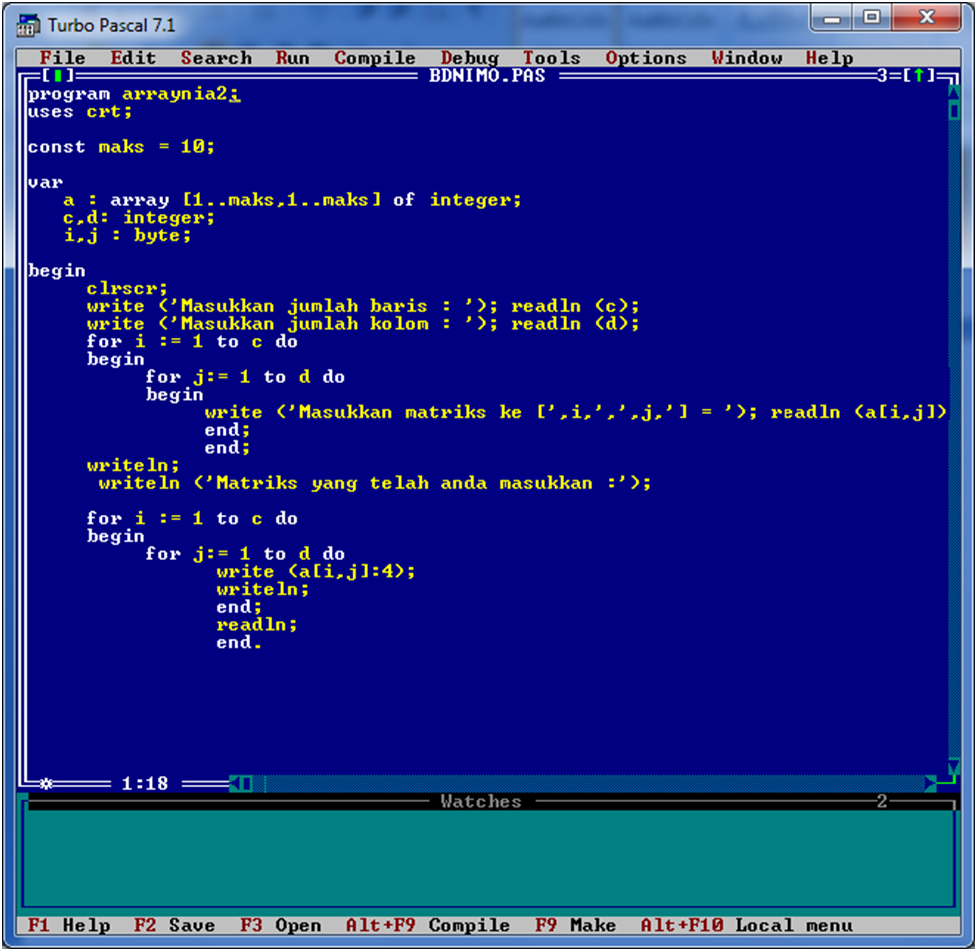 CARA MEMBUAT MATRIKS MULTIDIMENSI: ARRAY MULTIDIMENSI
