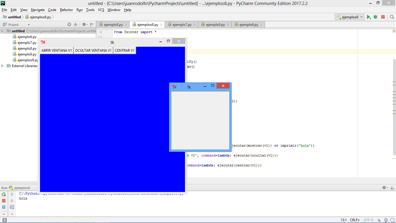 JRGT: Ejercicio de ventanas en Python (Centrar ventana)