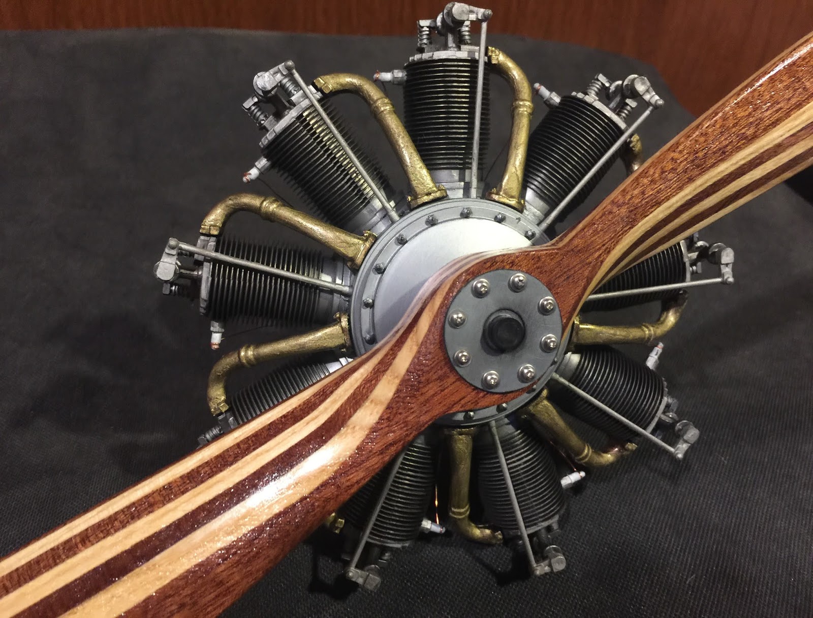 1/6 scale Sopwith Camel Le Rhone Engine and Propeller