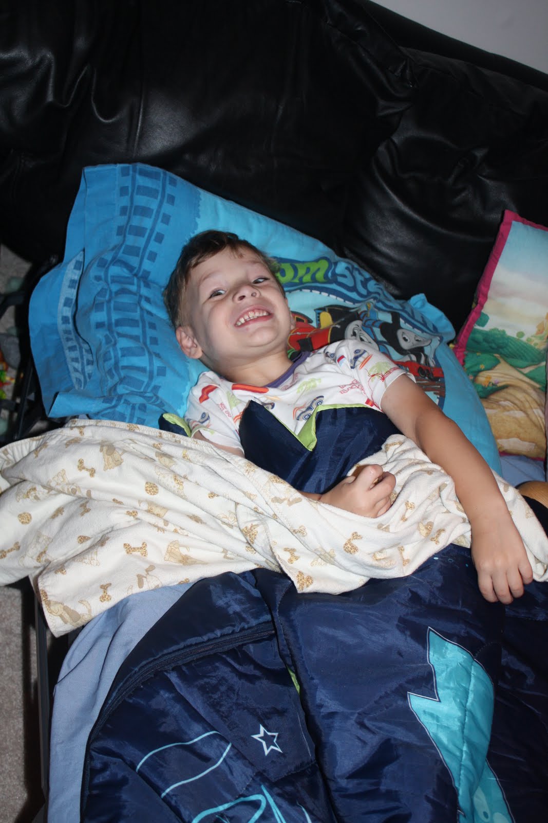 Maney Family Fun: A sleep over in the basement.