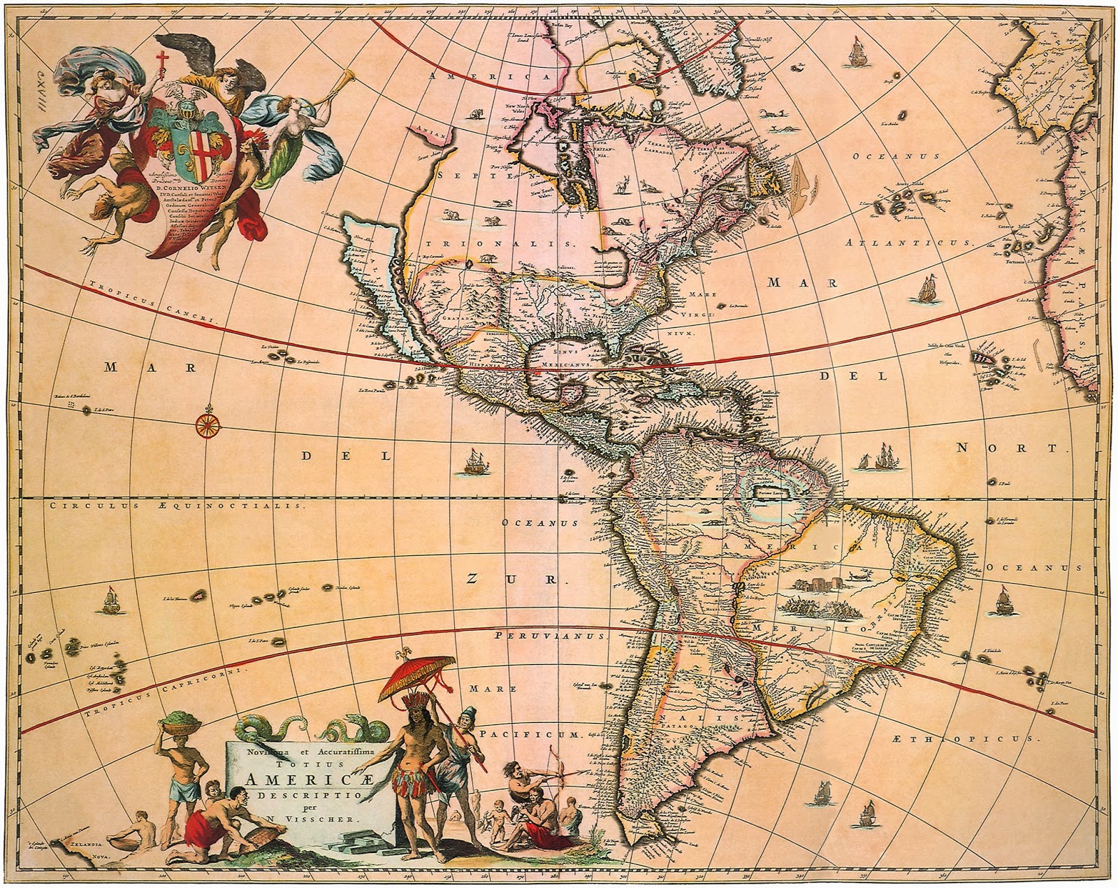 montesdetoledo: Mapa de América. Visscher. 1670.