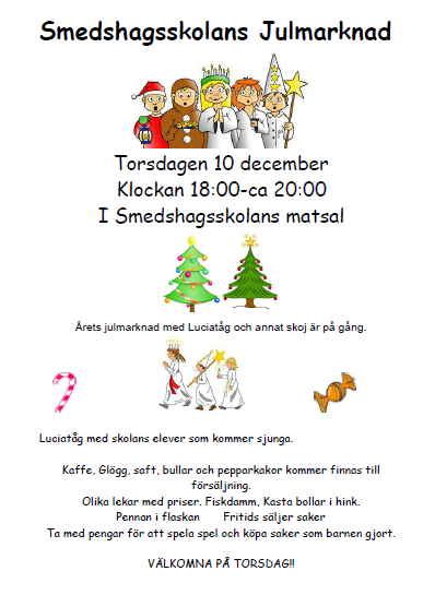 Smedshagsskolansettor: Inbjudan julmarknad