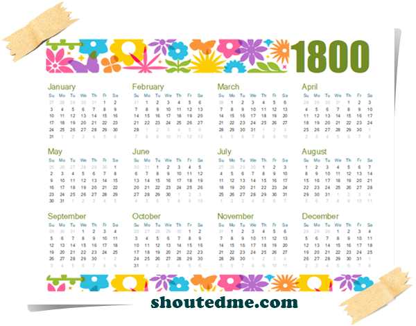 Kalender Tahun 1800 Lengkap - shoutedme