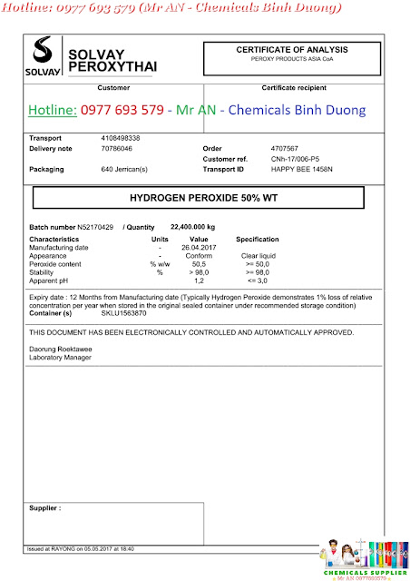 Hóa Chất H2O2 50% - 35% - 30 - 27.5% - Hydrogen Peroxide - Ôxy Già ...