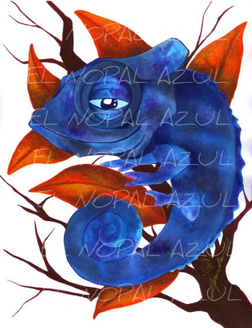 Arte El Nopal Azul: CAMALEÓN AZUL