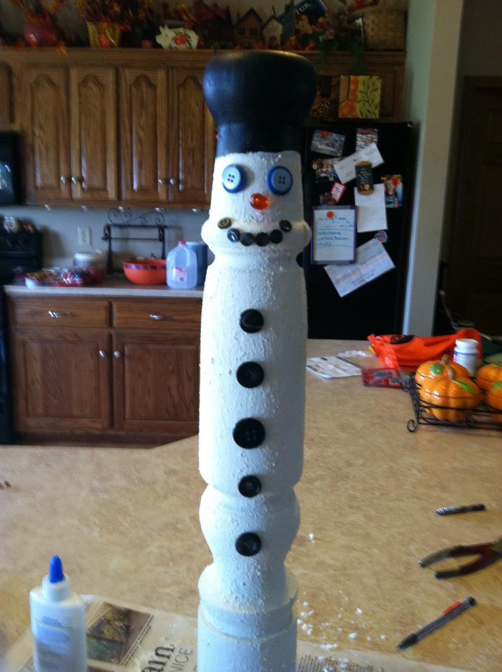 Crafted Pins: Table Leg Snowman
