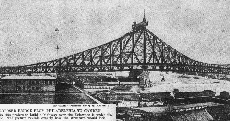 Philly & Stuff: Proposed Drawing Philadelphia / Camden Bridge ...