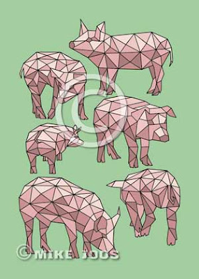 mike joos art: Geometric Pig