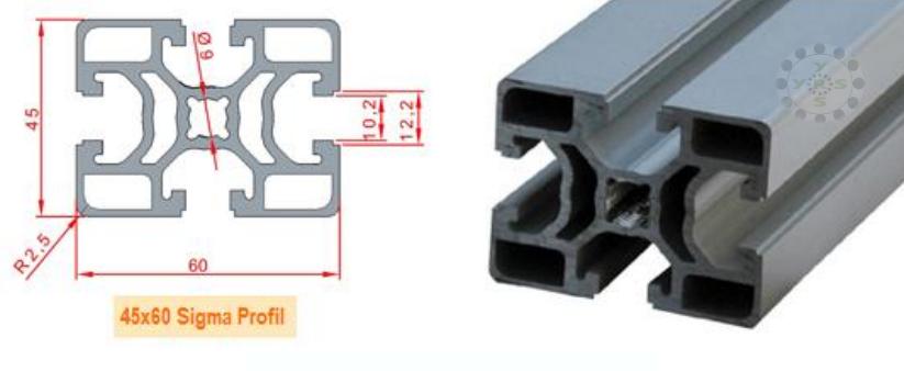 Sigma Profil Çeşitleri: Sigma Profil 45x60