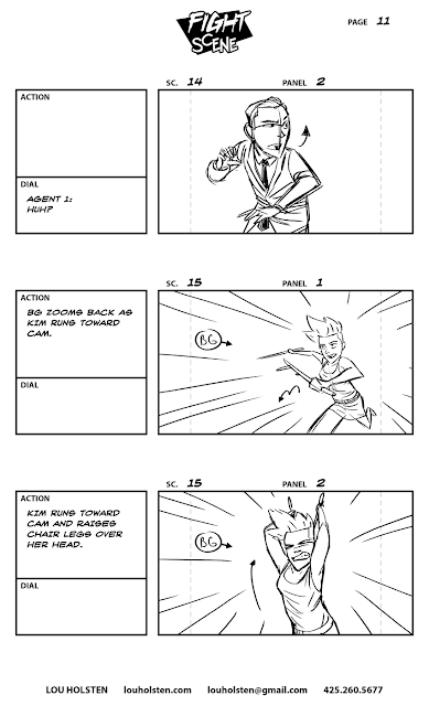 Lou Holsten: Fight Scene - storyboards