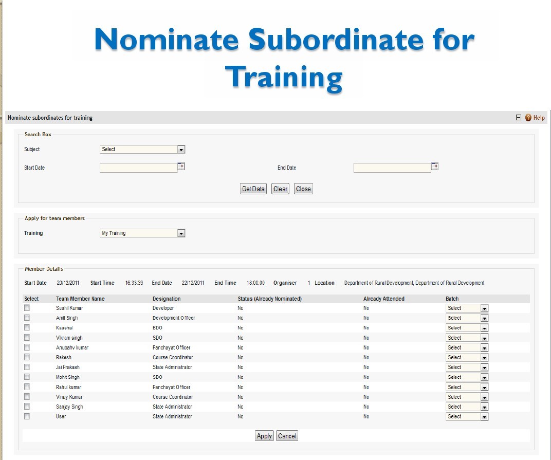 TRAINING MANAGEMENT PORTAL - VILLAGE GP DATA OPERATORS