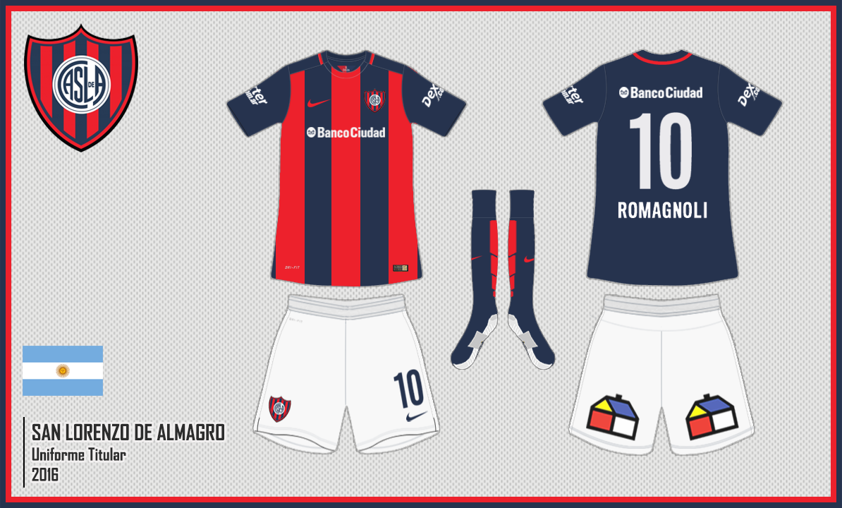 Niiko Kits: San Lorenzo de Almagro (ARG) 2016 [Home Kit]
