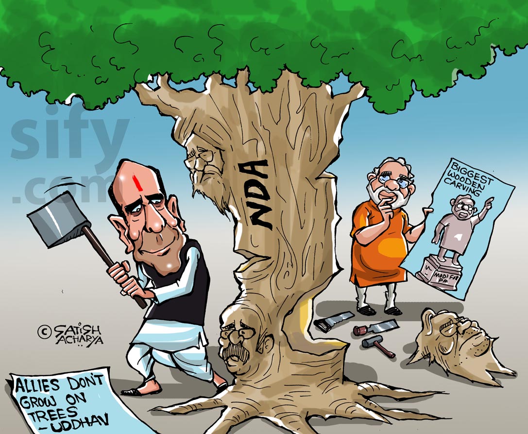 World of an Indian cartoonist!: Uddhav Thackeray says allies don't grow ...