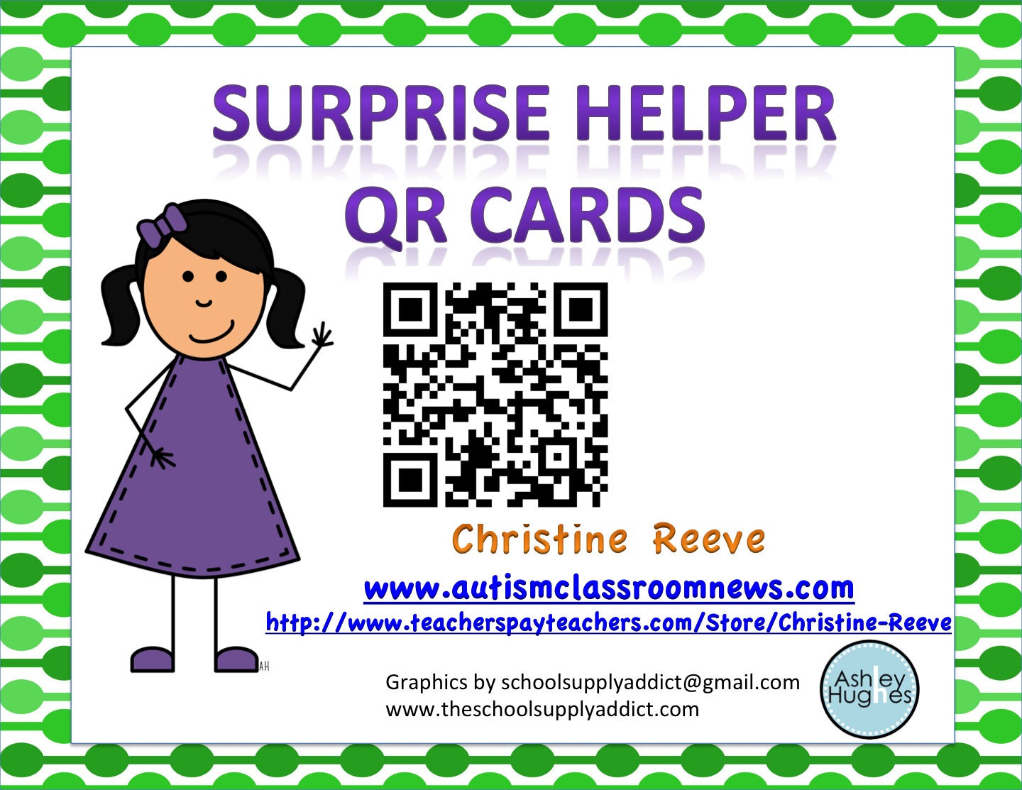 Helpers and Behavior: Free QR Helper Cards - Autism Classroom Resources