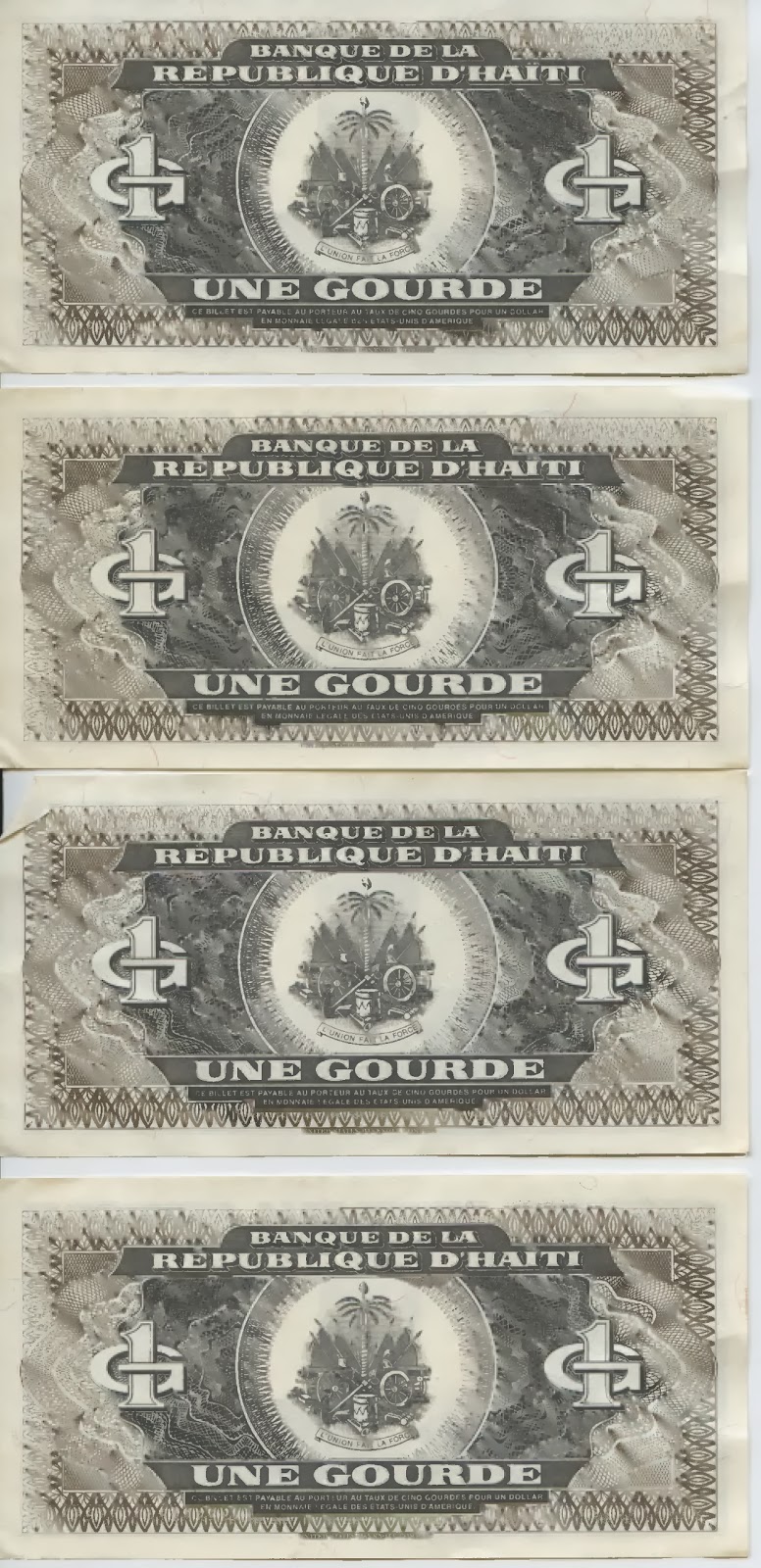 Vagabond Woman: Gourdes, Haitian Money, 1991