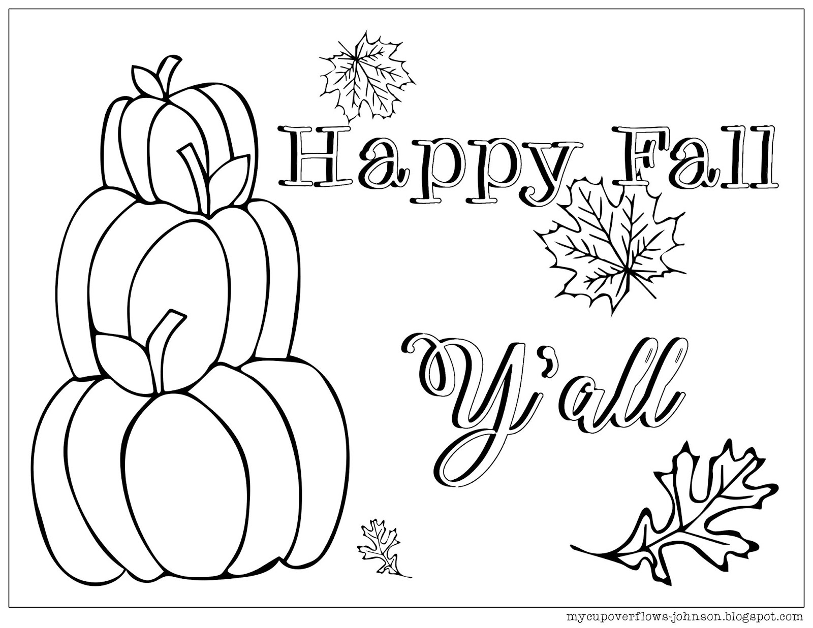 My Cup Overflows: Coloring Pages for Fall