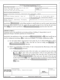 Pharma minutes: Audit report: USFDA issued Nine 483s to Aurobindo Unit-4