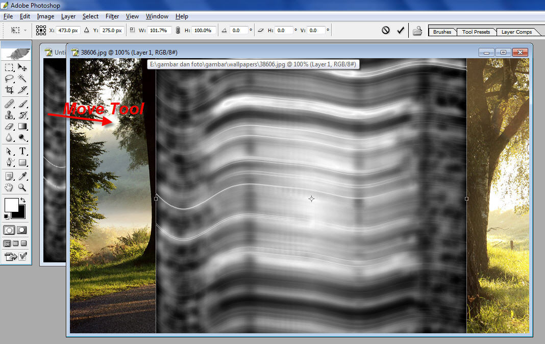 Zona Artikel: Tutorial Photoshop - Efek Angin pada Foto Pemandangan