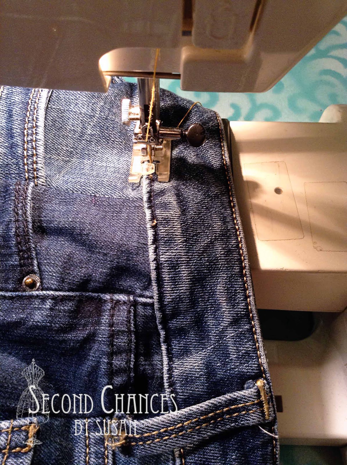 Second Chances by Susan: "Cut & Paste" Jeans