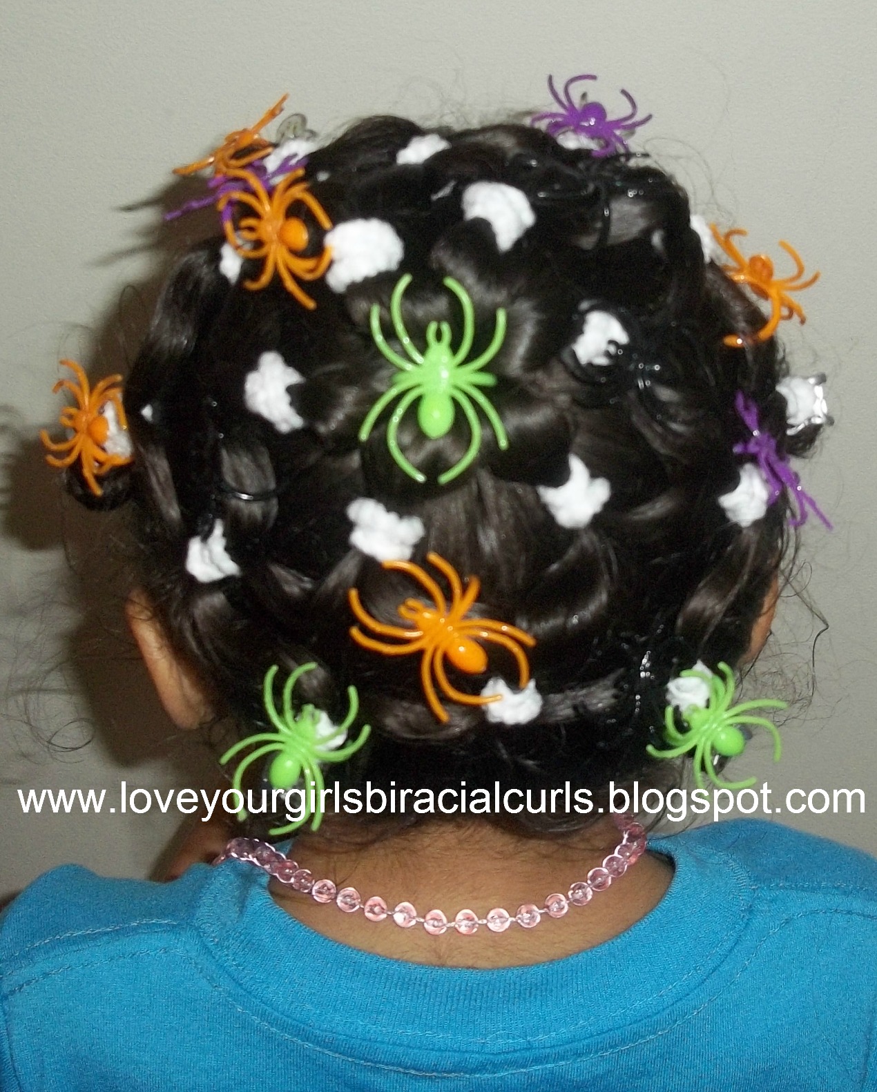 Love Your Girls Biracial Curls: Spider Web Crazy Hair Day Style with ...