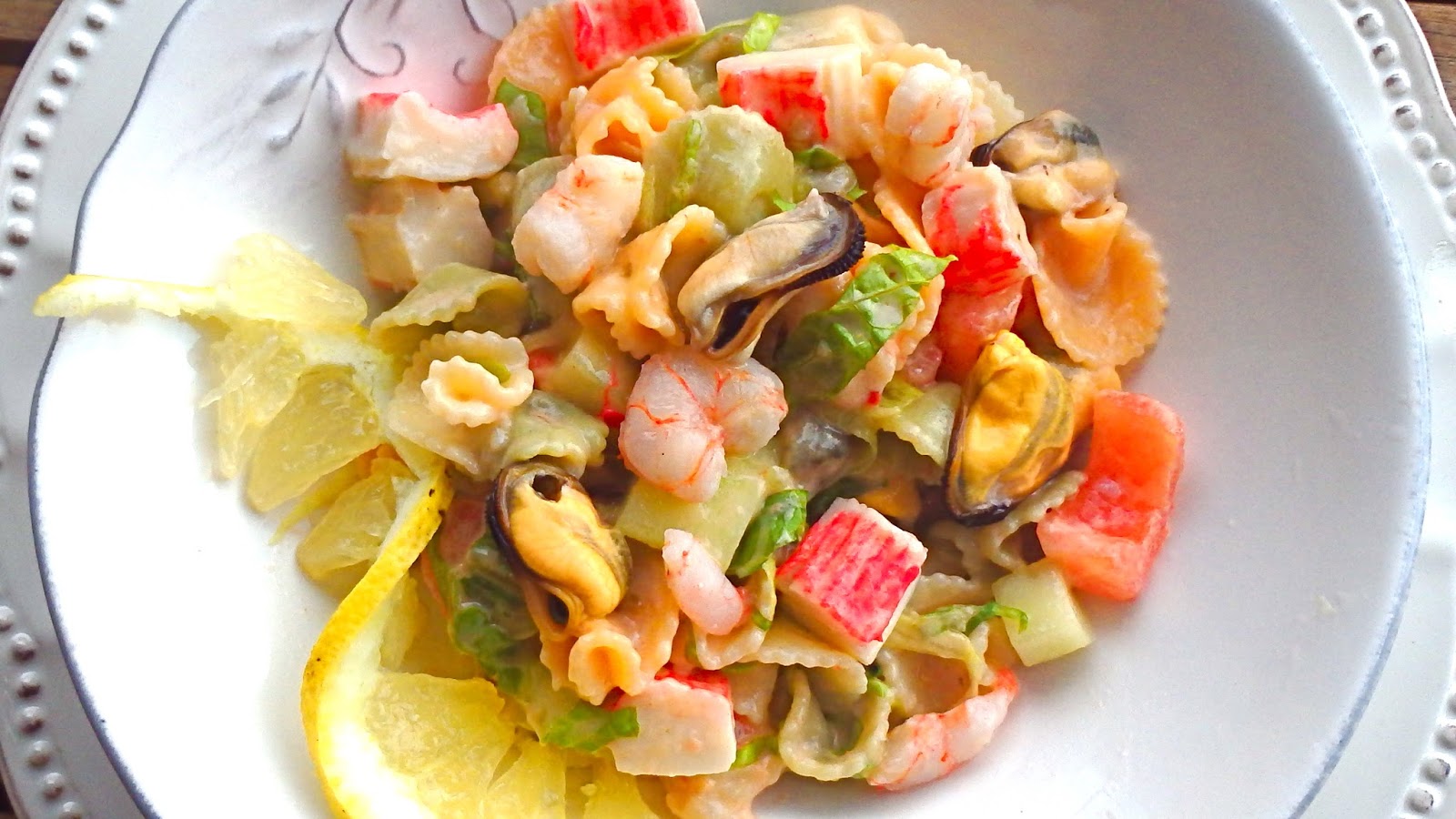 Les receptes que m'agraden: Ensalada de pasta y marisco