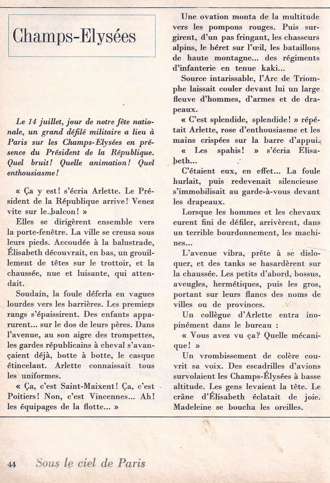 école : références: Lecture CM1 : Paris (4 textes)
