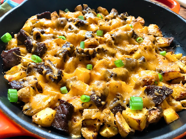 Steak and Potato Hash with Cheddar