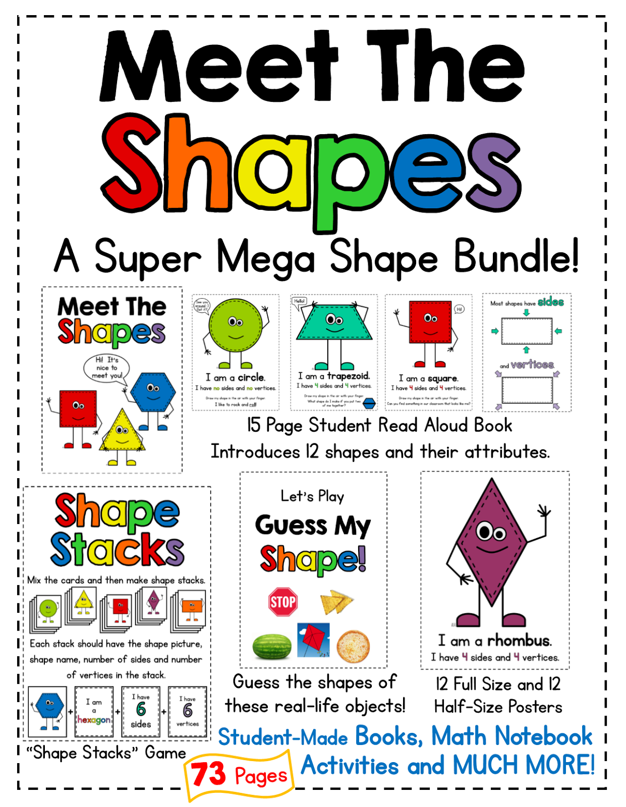 MEET THE SHAPES - A 72 Page Mega Bundle for February's Follower Freebie ...