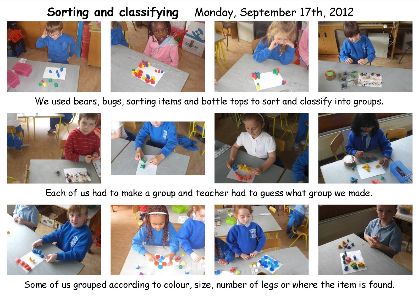 Maths Page: Sorting and classifying