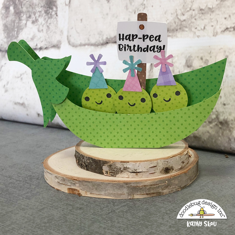 Doodlebug Design Inc Blog: NSD 2019 | Hap-Pea Birthday Box Card with Kathy