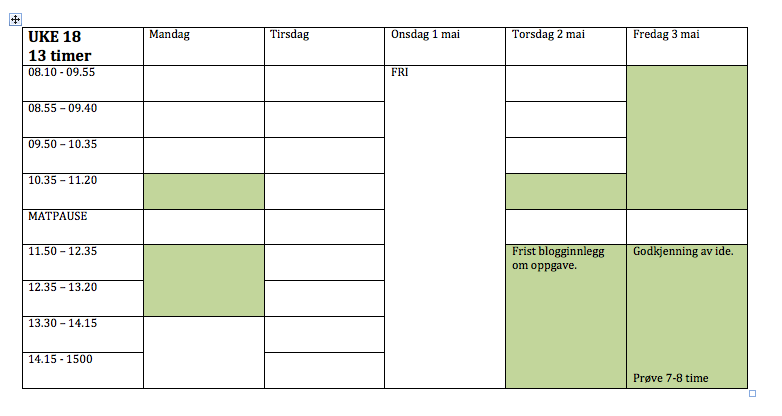 1MFB 2012/2013: Arbeidsplan!