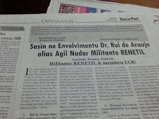 FORUM HAKSESUK: Sasin no envolvimentu Dr. Rui de Araujo alias Agil ...