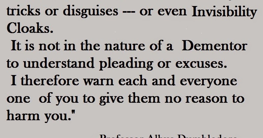 Albus Dumbledore Quote on Dementors