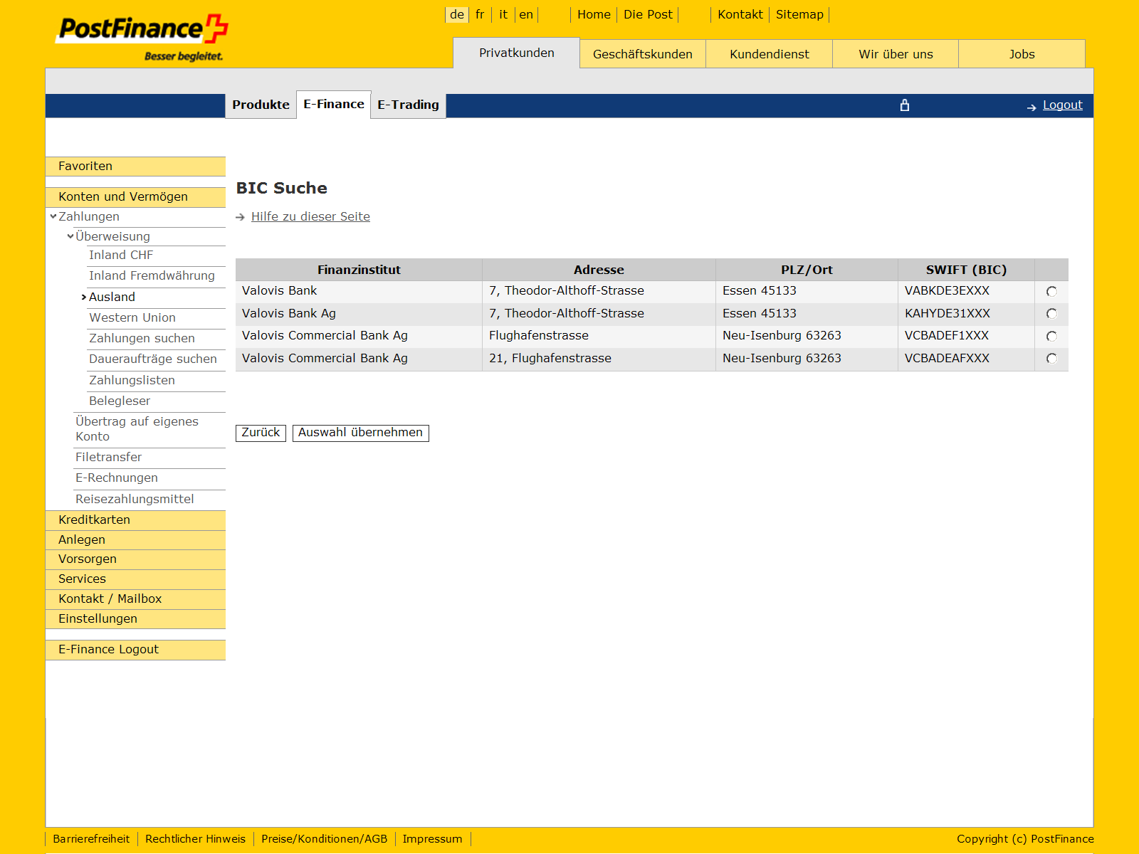 Postfinance - world of desire