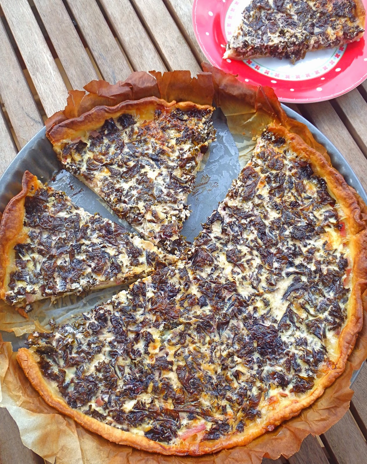 Les receptes que m'agraden: Quiche de col kale roja y jamón