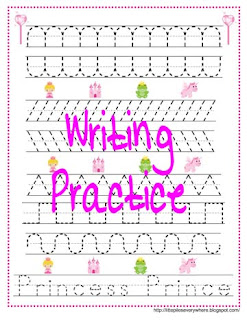 Little Piles Everywhere: Writing Practice - Princess Themed