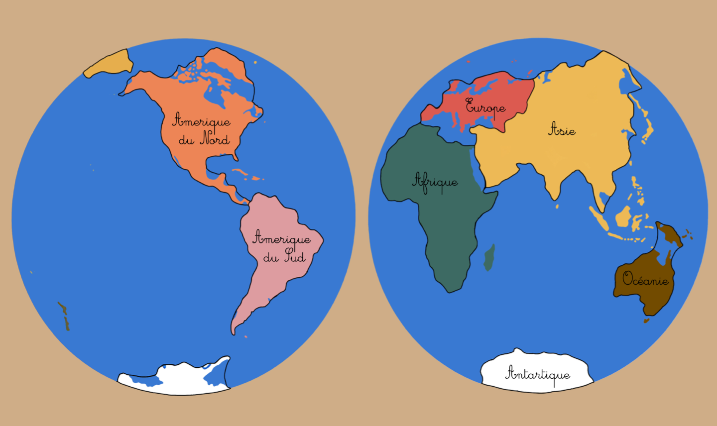 DIY Montessori: Les continents