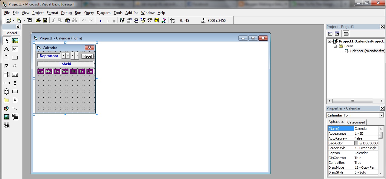 Making a Simple Calendar on VB 6