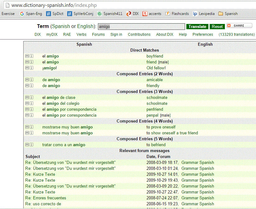 Y-Knot Write Spanish: Online Spanish Dictionaries