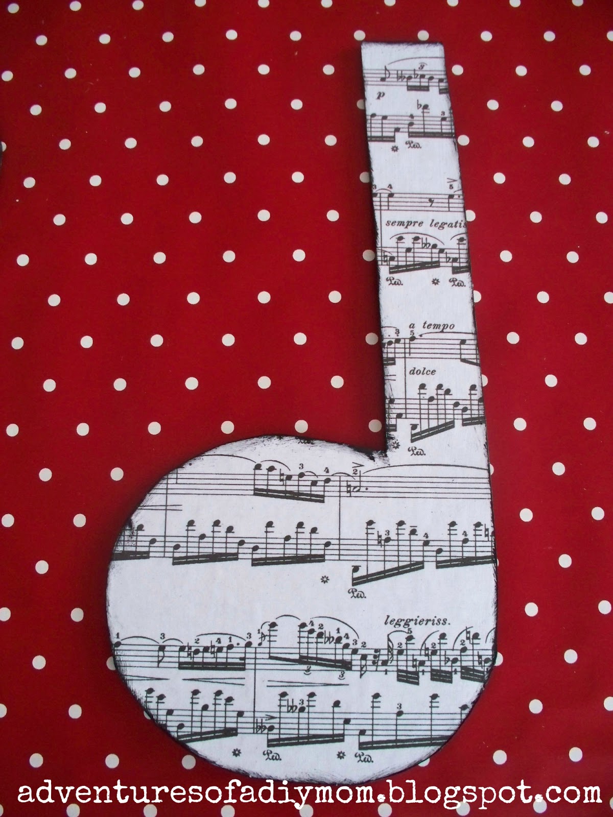 Mod Podge Wooden Music Notes Decor - Adventures of a DIY Mom