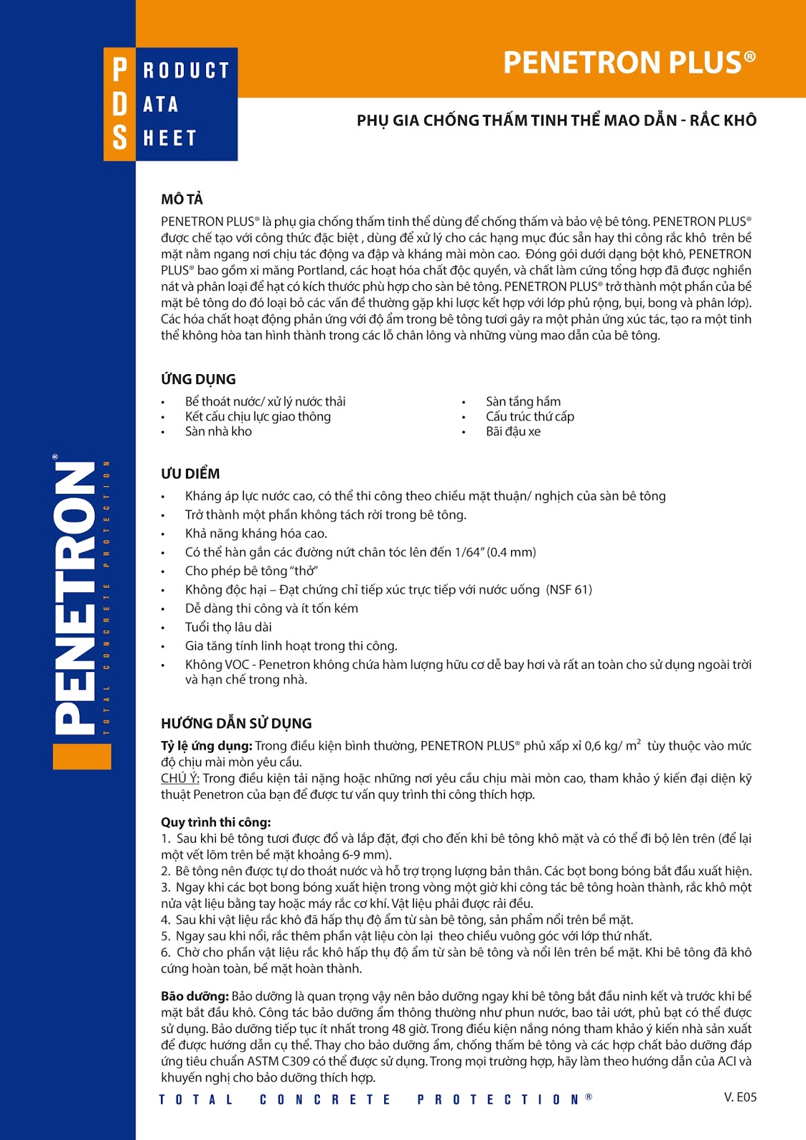 PENETRON VIỆT NAM: PENETRON PLUS