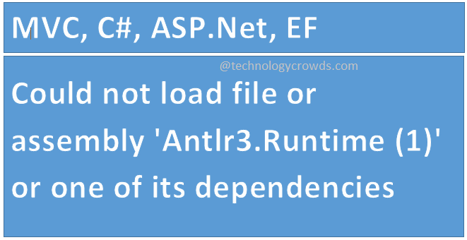 Fix Error Could Not Load File Or Assembly Antlr3 Runtime 1 Or One Of Its Dependencies