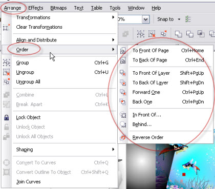 Menu Order pada CorelDRAW | Belajar CorelDRAW