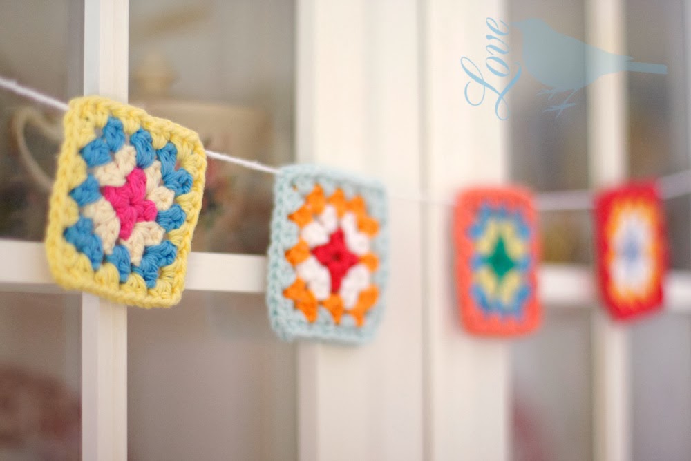Love The Blue Bird: Granny Square Bunting...