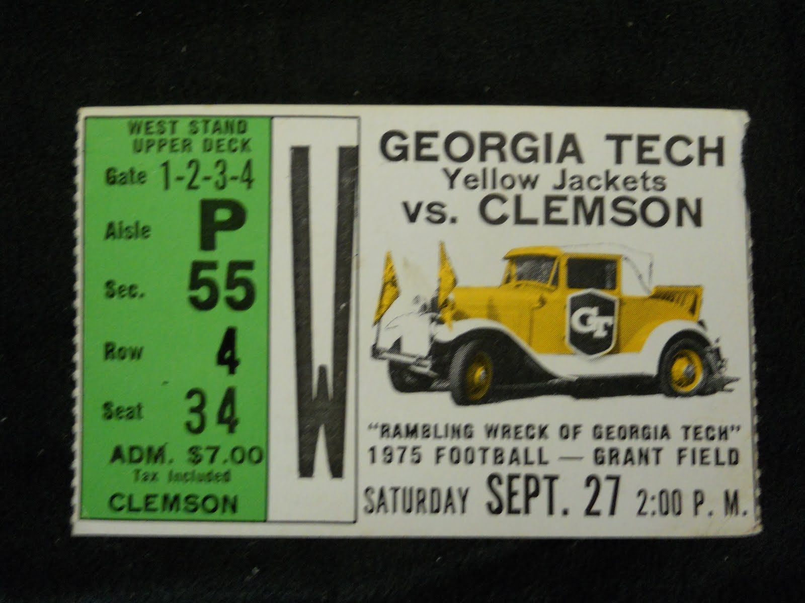 Owning History: Original 1975 Georgia Tech vs Clemson Ticket Stub ...