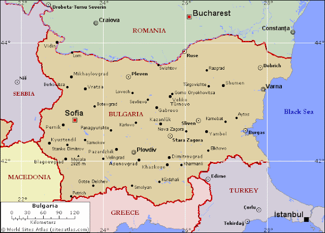 BULGARIA - GEOGRAPHICAL MAPS OF BULGARIA